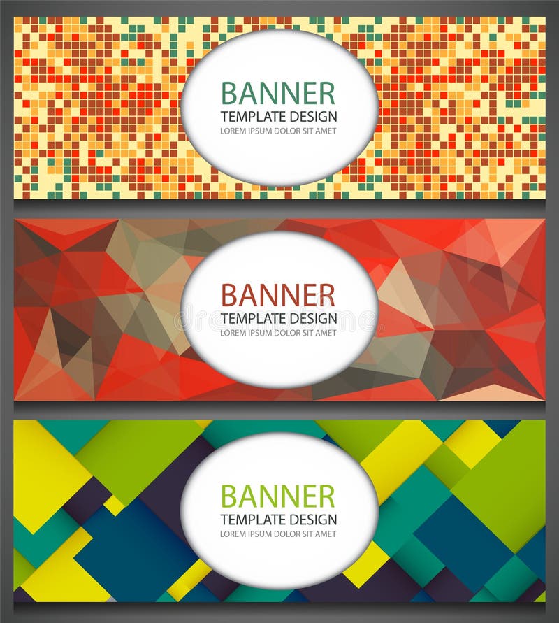 Abstract Banners Set with Different Patterns. Vector Stock Vector ...