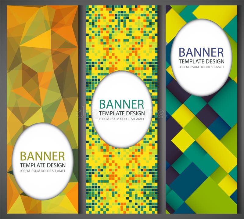 Abstract Banners Set with Different Patterns. Vector Stock Vector ...