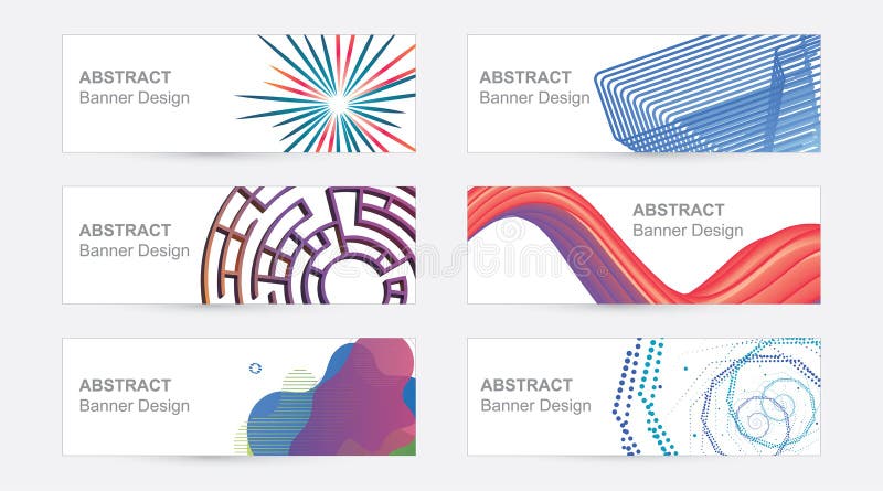 Abstract Banners Set for Web Digital Usage Stock Vector - Illustration ...