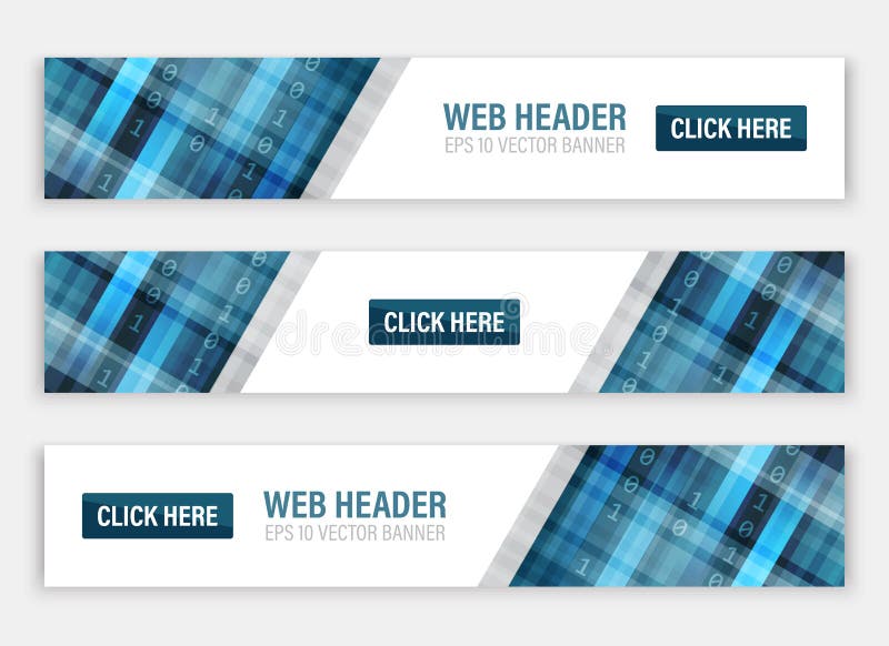 Abstract Banners for Web Header with Button. Stock Vector ...