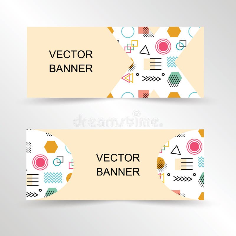 Abstract Banners - Website Headers with Geometricaly Shaped Pattern ...