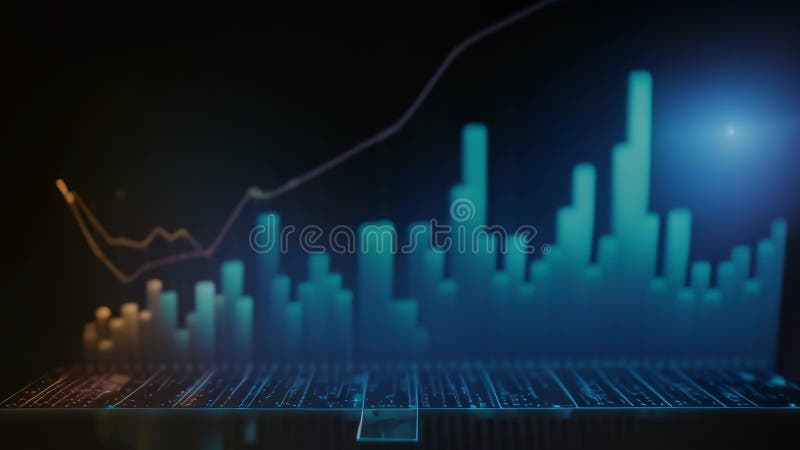 Abstract Bar Chart on Black Background, Data Visualization, Analysis, Representation, Statistics ...