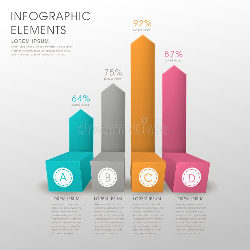 Abstract Bar Chart Infographics Stock Vector - Illustration of ...