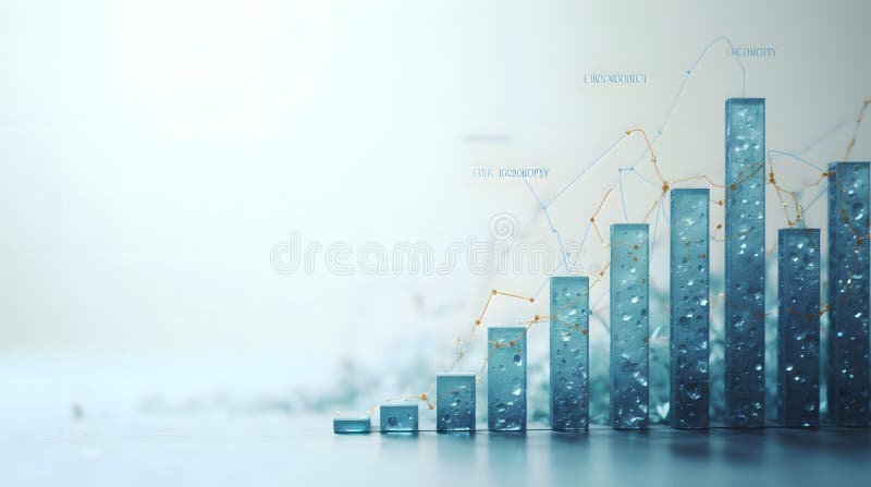 Abstract Bar Graph with Data Points Representing Economic Growth Stock ...
