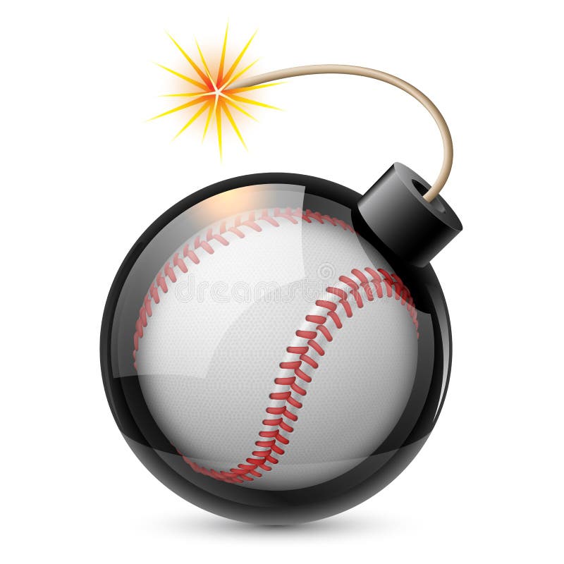 Abstract Baseball Shaped Like a Bomb Stock Vector - Illustration of ...