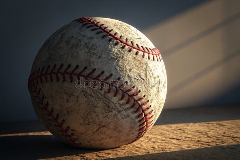 Abstract Baseball with Textured Surface in Dramatic Lighting ...