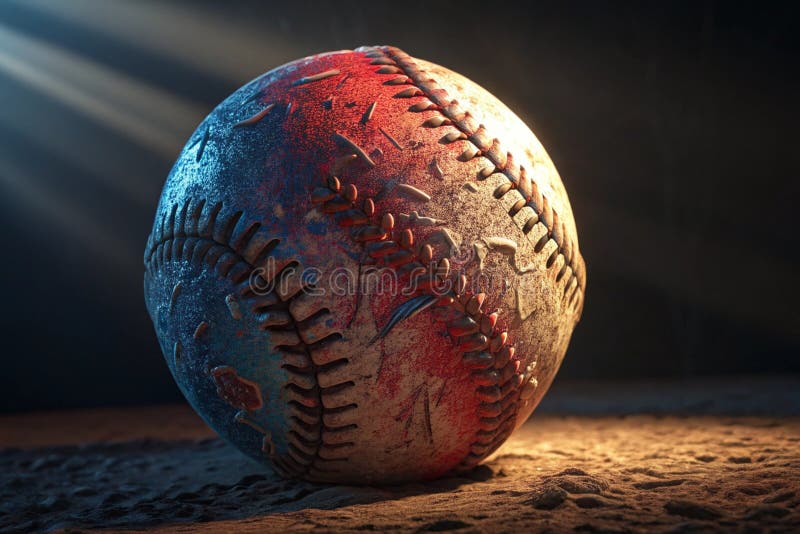 Abstract Baseball with Textured Surface in Dramatic Lighting ...