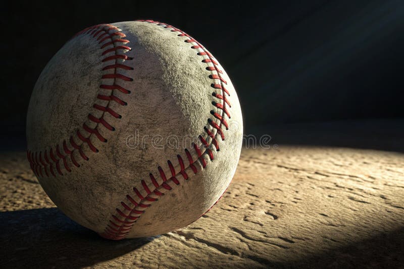 Abstract Baseball with Textured Surface in Dramatic Lighting ...