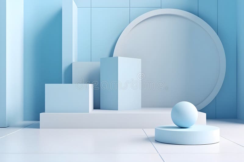 Abstract Basic Model of Geometric Bodies, Cylinders, Spheres in Pastel ...