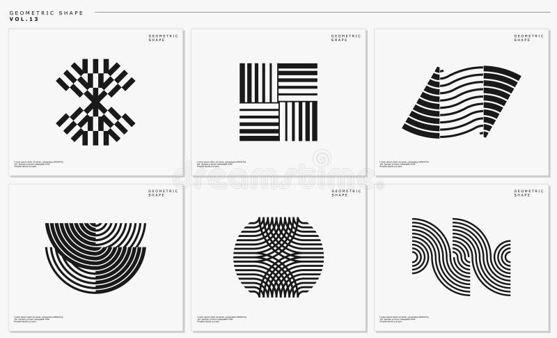 Abstract Basic Shape Logo Design Template Set. Digital Abstract Object ...
