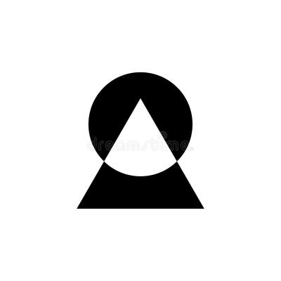 Abstract Basic Shape Triangle and Circle Logo Black Color Stock Vector ...