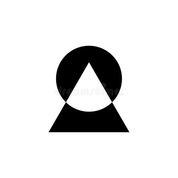 Abstract Basic Shape Triangle and Circle Logo Black Color Stock Vector ...
