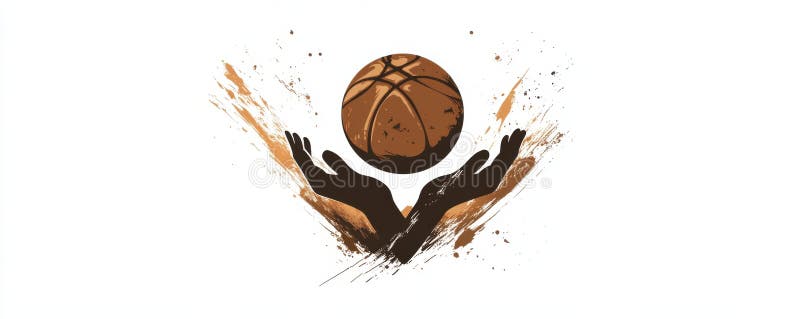Abstract Basketball with Hands in Dynamic Artistic Style Stock ...
