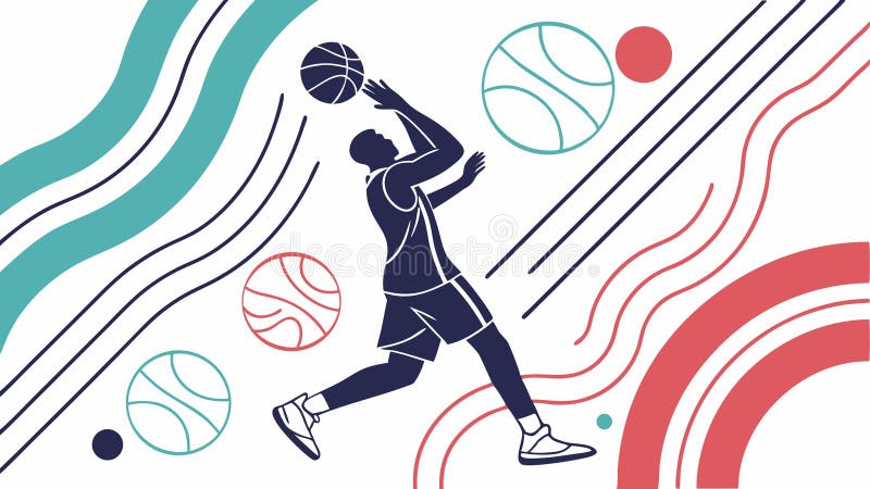 Abstract Basketball Player with Dynamic Lines and Geometric Shapes ...