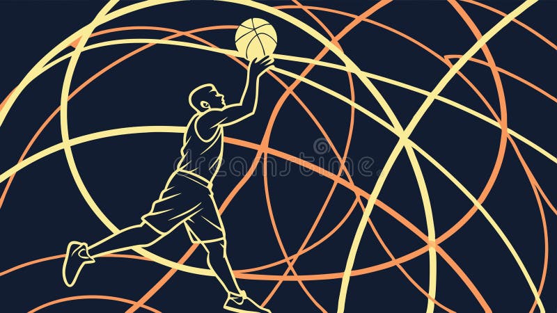 Abstract Basketball Player Lines, Dynamic Sport Motion Vector Design ...