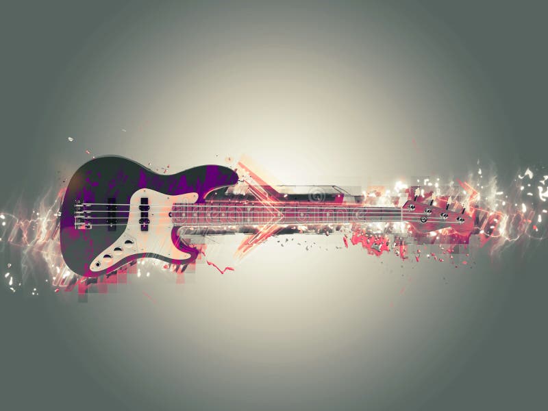 Bass Guitar Background stock vector. Illustration of notation - 75699109
