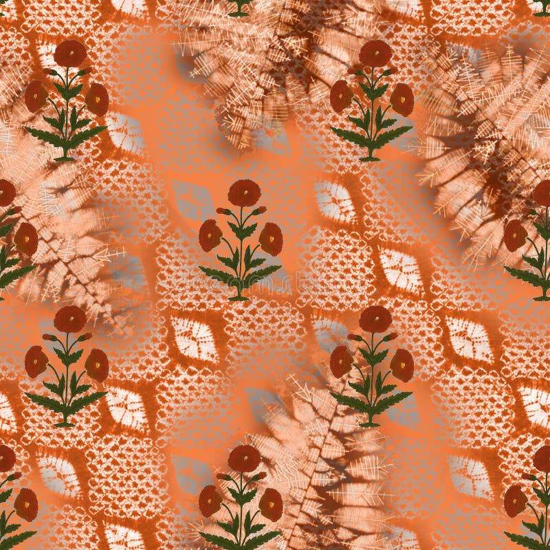 Abstract Batik Tie-dye Textile Pattern - Illustration Stock ...