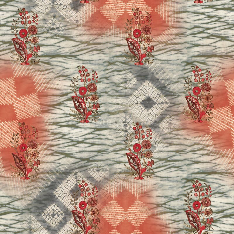 Abstract Batik Tie-dye Textile Pattern - Illustration Stock ...