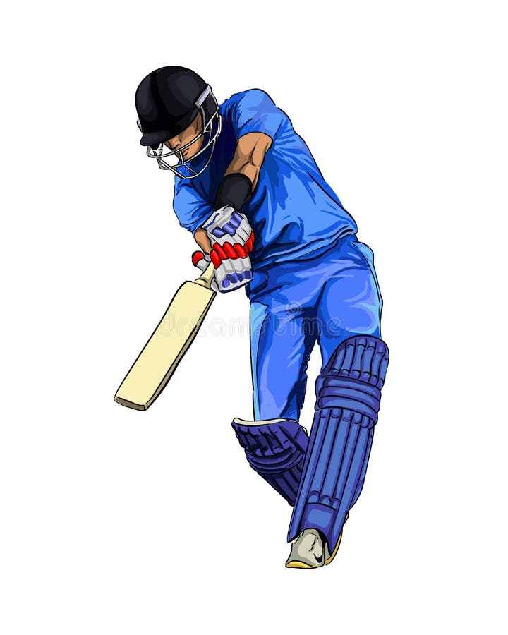 Abstract Batsman Playing Cricket from Splash of Watercolors Stock ... Abstract Batsman Playing Cricket from Splash of Watercolors Stock ...