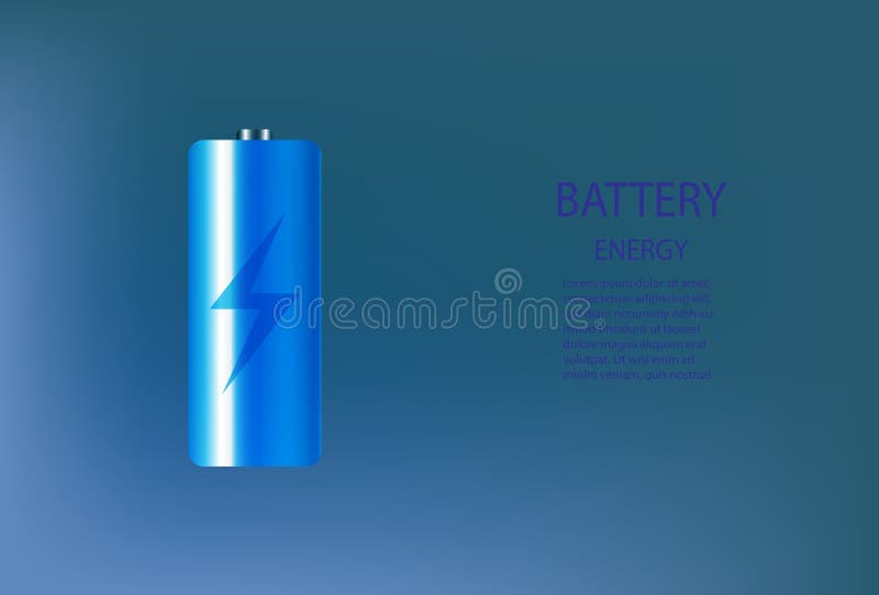 Abstract Battery in Futuristic Glowing on Dark Blue. Vector ...