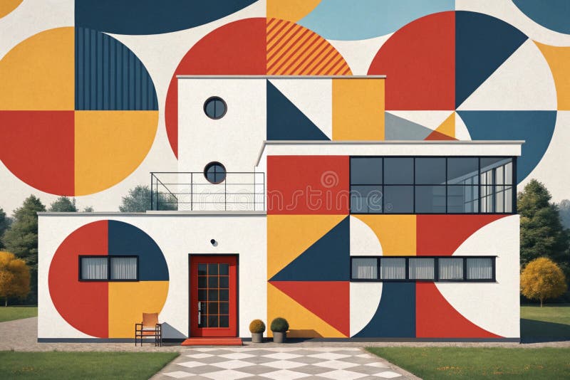 Abstract Bauhaus Geometric Shapes and Composition - Generated by Ai ...