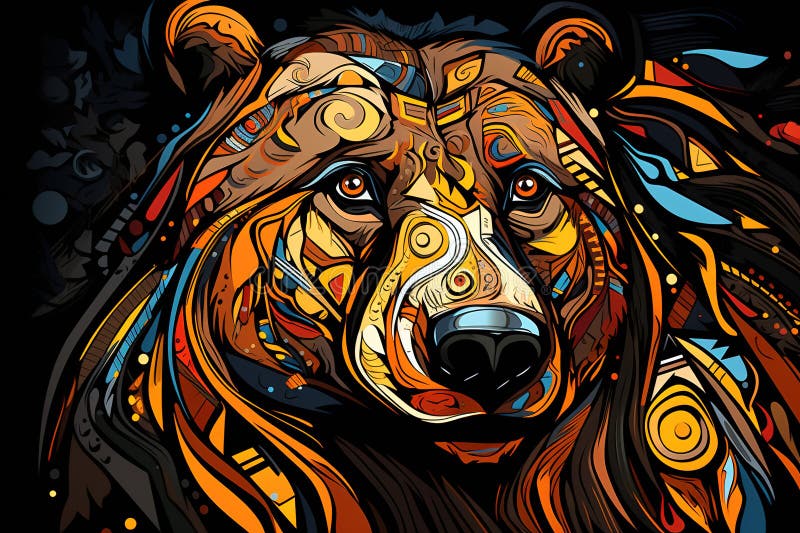 Abstract Bear Painting. Wildlife Animals Stock Illustration ...