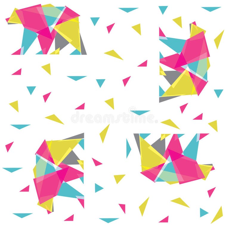 Abstract Bear with Triangles and Colour Stock Vector - Illustration of ...