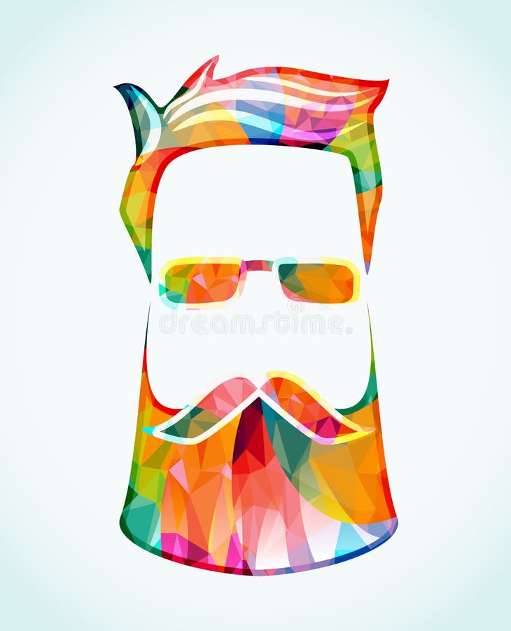 Abstract bearded man. stock vector. Illustration of sign - 70227474
