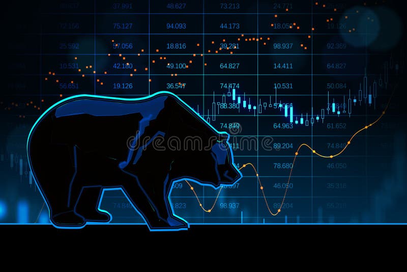 Abstract Bearish Forex Chart on Blurry Backdrop. Stock Market Exchange and Financial Analysis ...