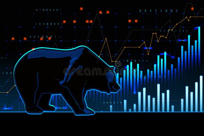 Abstract Bearish Forex Chart on Blurry Texture. Stock Market Exchange ...