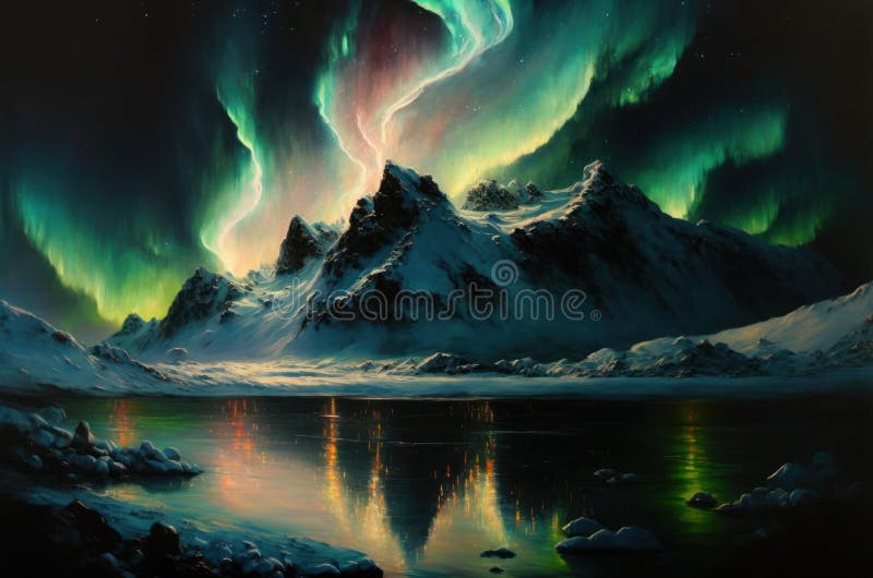 Abstract Beautiful Aurora Borealis Sky at North of the Earth Background ...