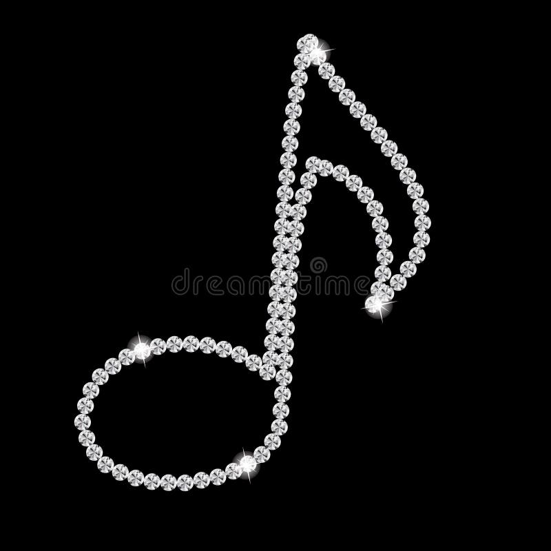 Abstract Beautiful Black Diamond Music Note Vector Stock Vector ...