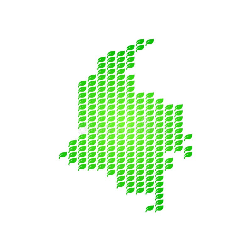 Abstract Colombia Map Formed by Leaf Shapes Stock Vector - Illustration ...