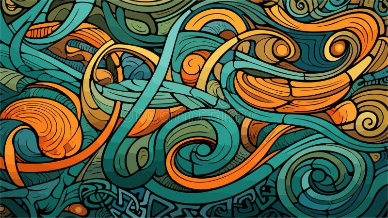 Abstract Beautiful Colored Celtic Vector Patterns. Seamless Celtic Knot ...