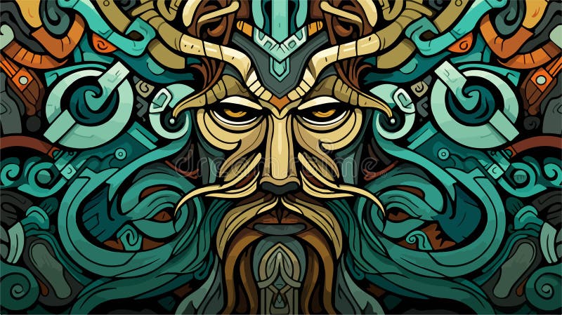 Abstract Beautiful Colored Vector Viking Patterns. Ancient Warrior ...
