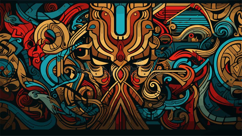 Abstract Beautiful Colored Vector Viking Patterns. Ancient Warrior ...