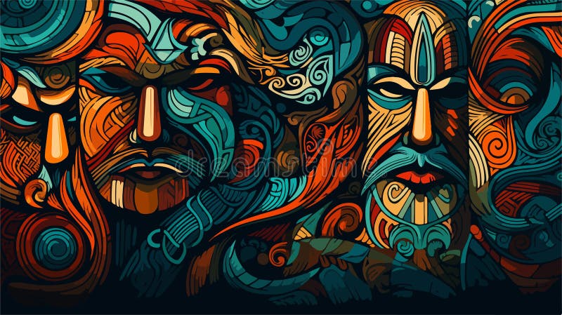 Abstract Beautiful Colored Vector Viking Patterns. Ancient Warrior ...