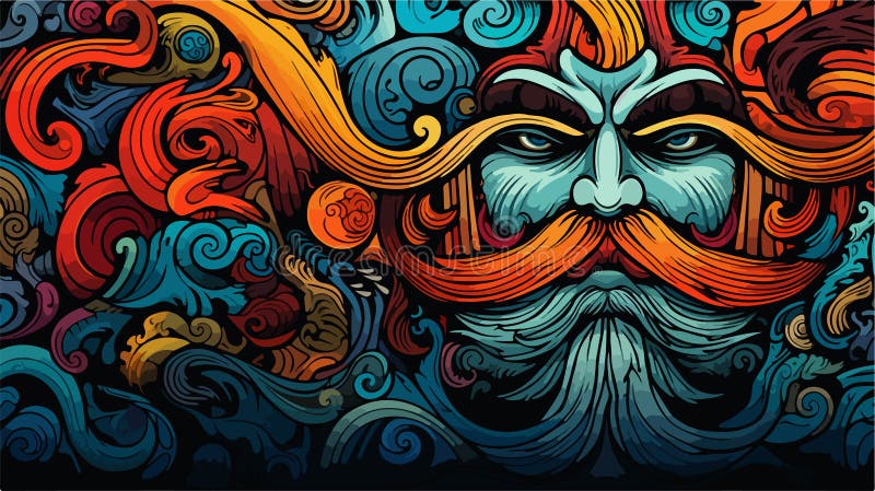 Abstract Beautiful Colored Vector Viking Patterns. Ancient Warrior ...