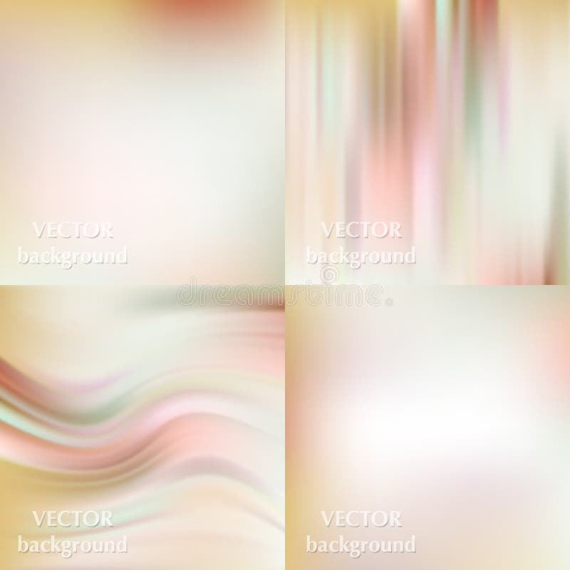 Abstract Beautiful Colorful Blurred Wavy Smooth Vector Backgrounds Set