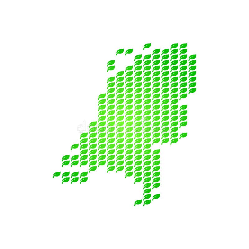 Abstract Holland Map Formed by Leaf Shapes Stock Vector - Illustration ...