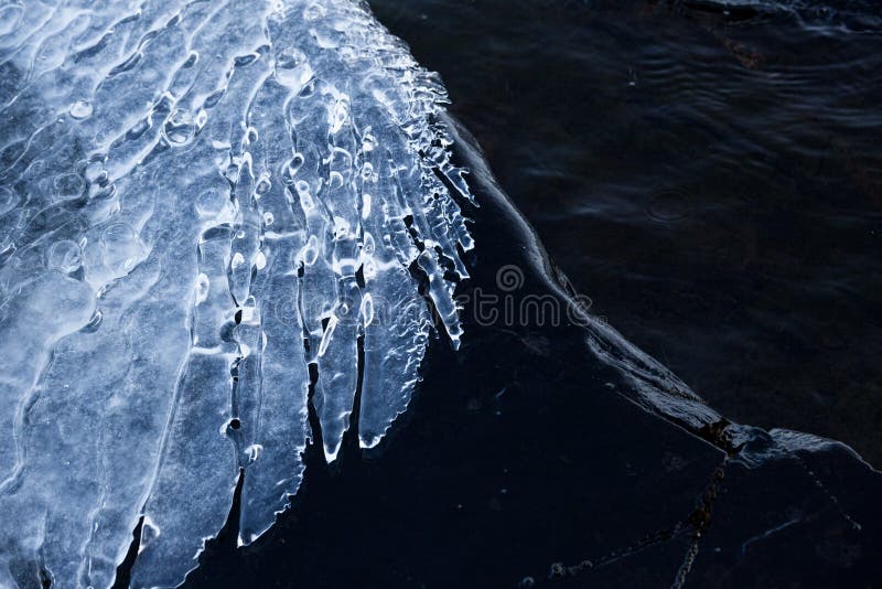 Abstract Ice Formation in Lake Shore Stock Image - Image of cold ...