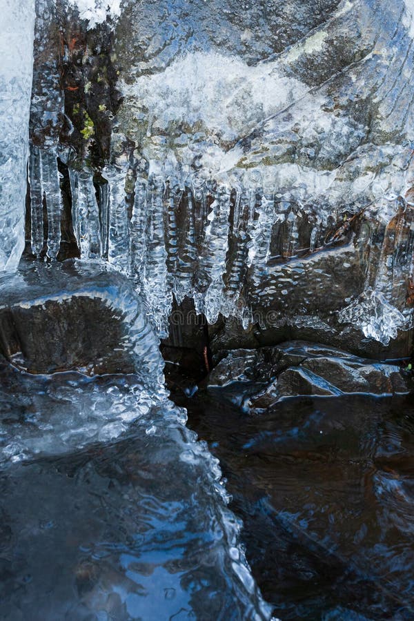 Abstract Ice Formation in Lake Shore Stock Image - Image of surface ...