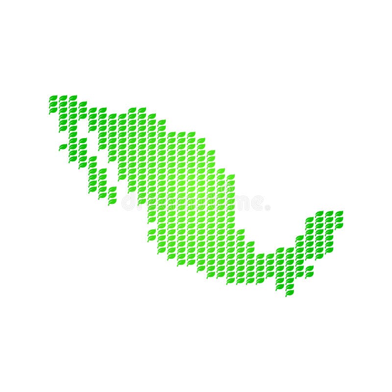 Abstract Mexico Map Formed by Leaf Shapes Stock Vector - Illustration ...