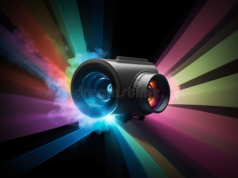Abstract Beautiful Multicolor Spotlight Wide Lens Projector with Light ...