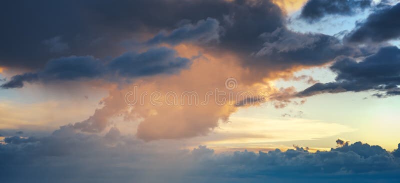 Abstract Beautiful Nature Background, Bright Sunset Sky with Storm ...