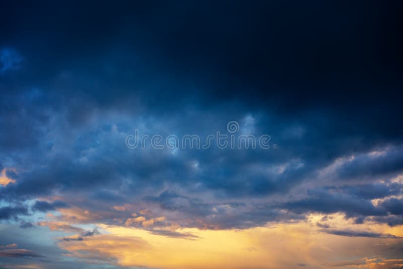 Abstract Beautiful Nature Background, Bright Sunset Sky with Storm Deep ...
