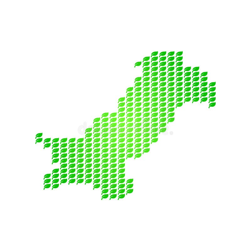 Abstract Pakistan Map Formed by Leaf Shapes Stock Vector - Illustration ...