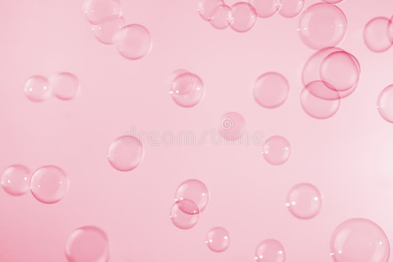 Abstract Beautiful Pink Soap Bubbles Background. Freshness Soap Sud ...