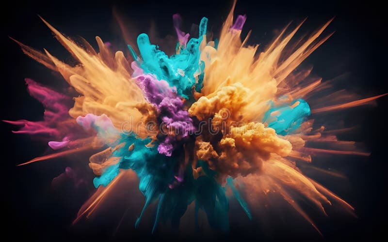 Abstract Beautiful Powder Color Exploding Isolated Stock Illustration ...