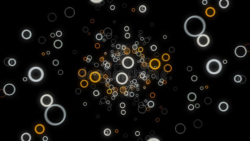 Abstract Beautiful Random Flow of Colored Round Forms on Black ...